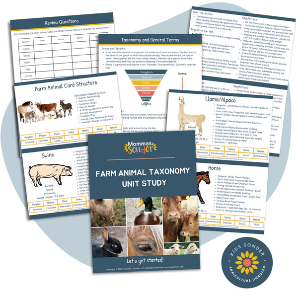 Farm Animal Taxonomy (Classification) Unit Study Printable ...